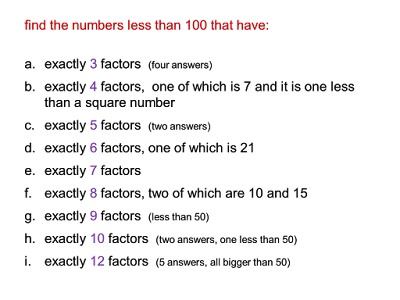 MEDIAN Don Steward mathematics teaching: factors of numbers and number ...