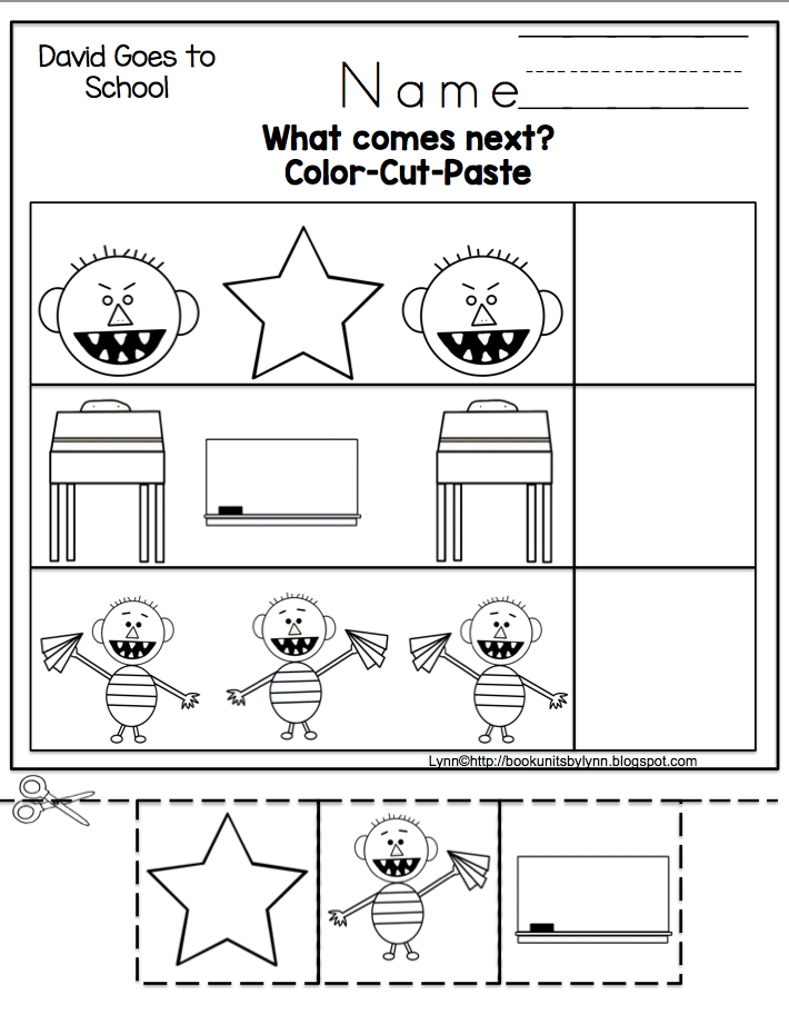 DAVID GOES TO SCHOOL BOOK UNIT ~ Book Units by Lynn