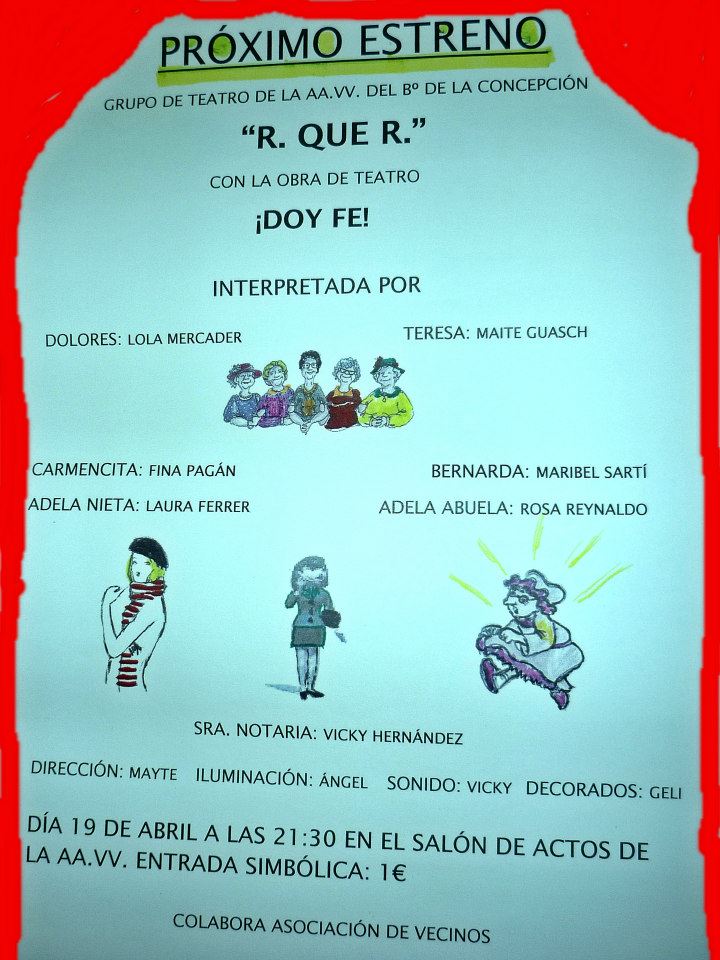 TEATRO CARTAGENA: "¡Doy fe!" La primera obra del grupo "R. que R."