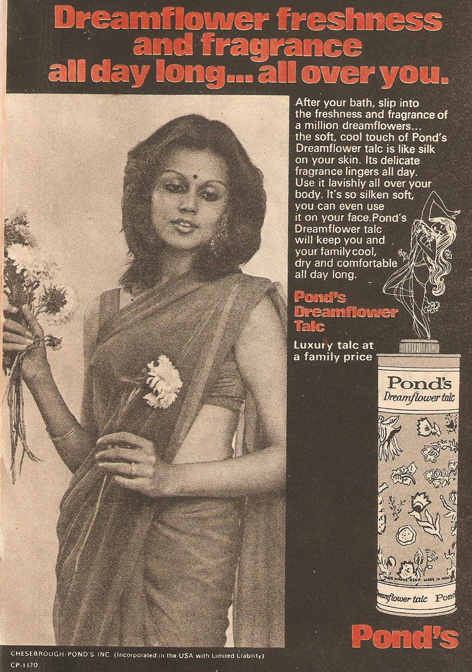 Vintage Magazine Advertisement of Pond's Dream flower Talc - Classic ...