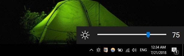 Win10 BrightnessSlider: Ekranı parlaklığı görev çubuğundan kontrol edin