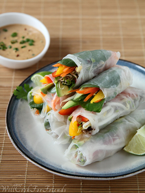DJ in the Kitchen: Spring Rolls with Peanut Dipping Sauce