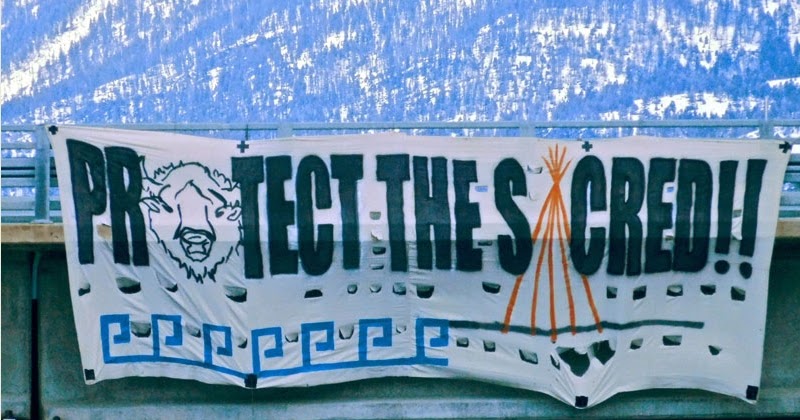 White Wolf : Activists hang banner In Protest of 1500 Yellowstone Bison ...