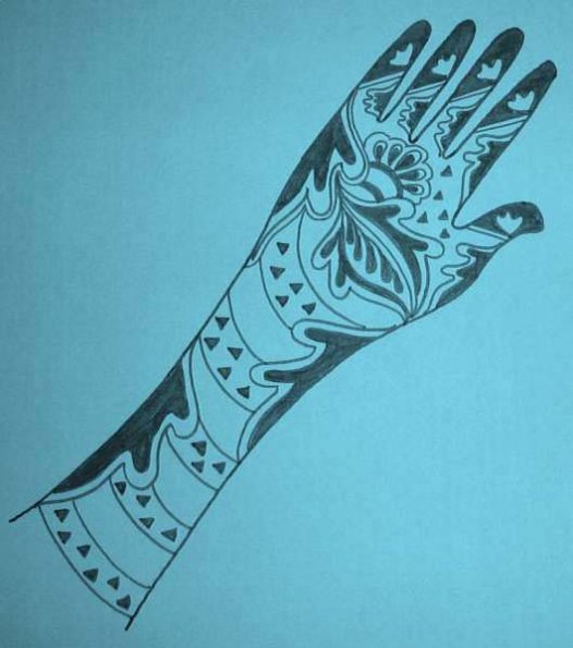 Hand Mehndi Design On Paper - Mehandi Design,Heena Designs,Indian Mehandi