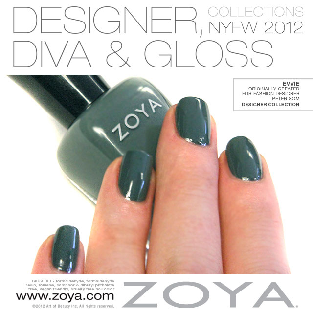 Just one! Zoya's new Evvie (dark gray with a green tint) : r ...