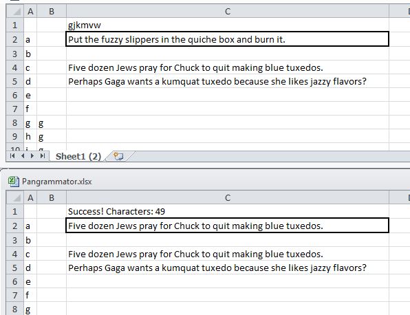 logophilius: Build a Pangram Machine in Excel