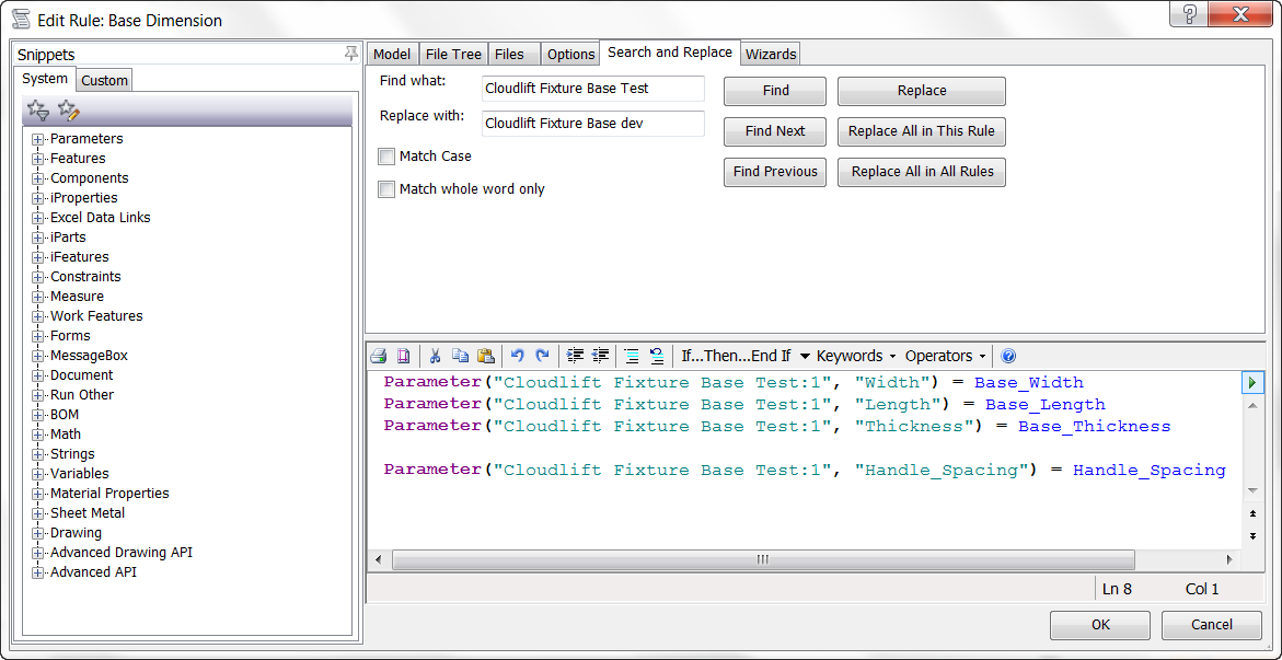 Inventor Tales: A Friday Tip: Find and Replace in iLogic