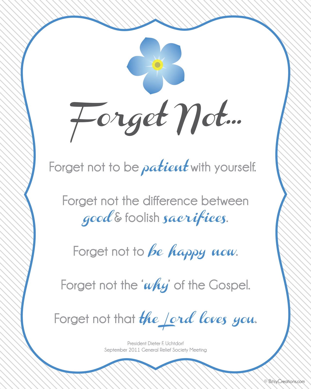 Forget not....printables