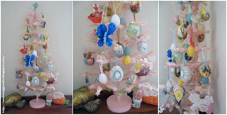 A Pink Feather Tree Decorated For Easter | Easter Egg Crafts