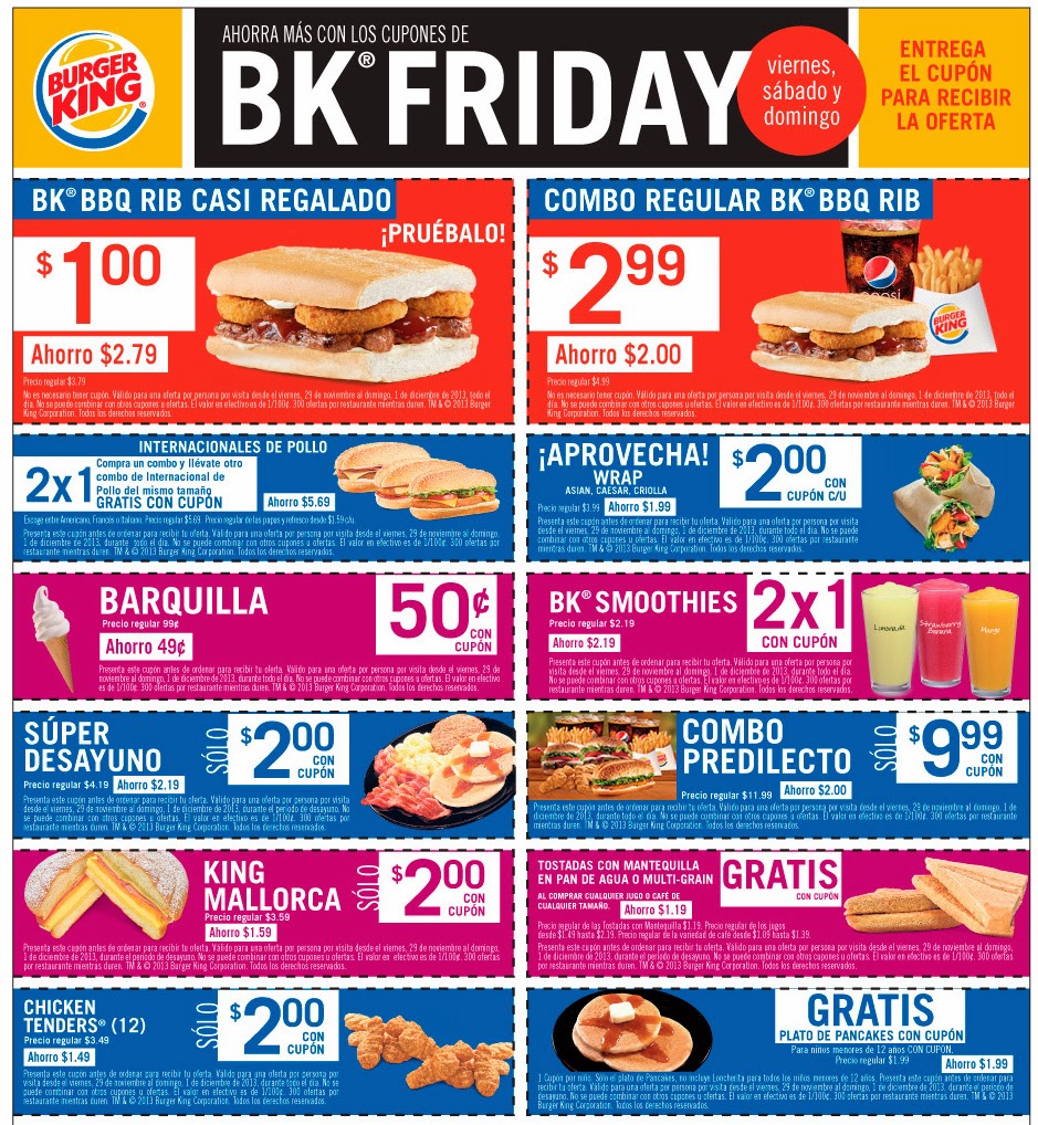 Ahorros Diarios Usando Cupones: BK - Puerto Rico ... Desde el Viernes Negro