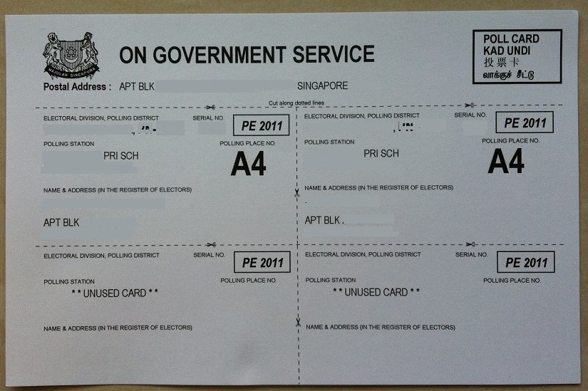 Little Red Dot Diaries: Presidential Election 2011 - Poll Card has arrived