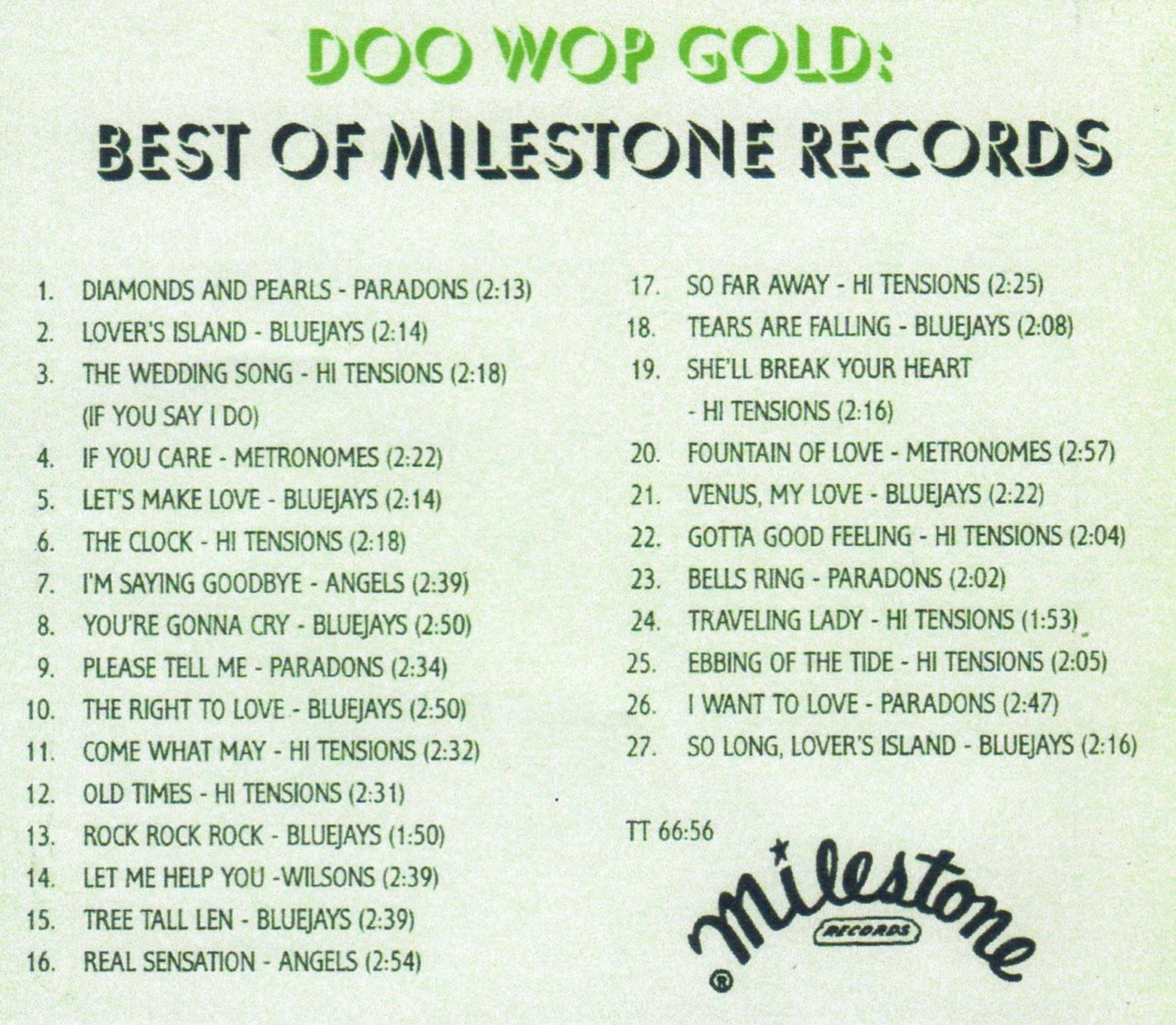 Doo Wop n Soul Oldies: The Best Of Milestone Records