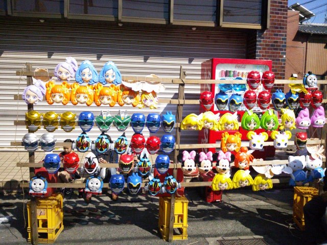Tokusatsu Hero Masks on Japanese Festival