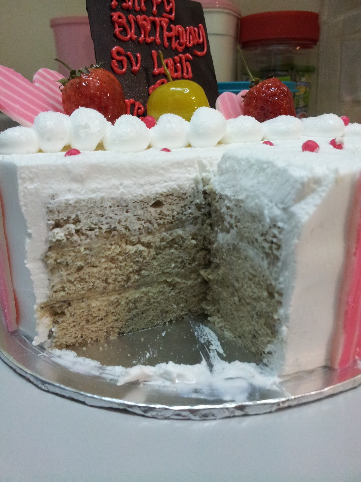 Happy birthday \ Gambar kek pink ~ mommyHaza Story