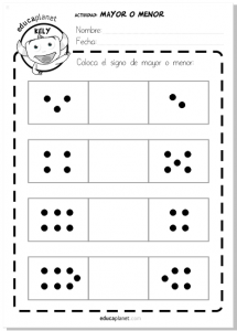 **MI MAESTRA PURI**: FICHAS PARA REPASAR LOS SIGNOS: MAYOR QUE, MENOR ...