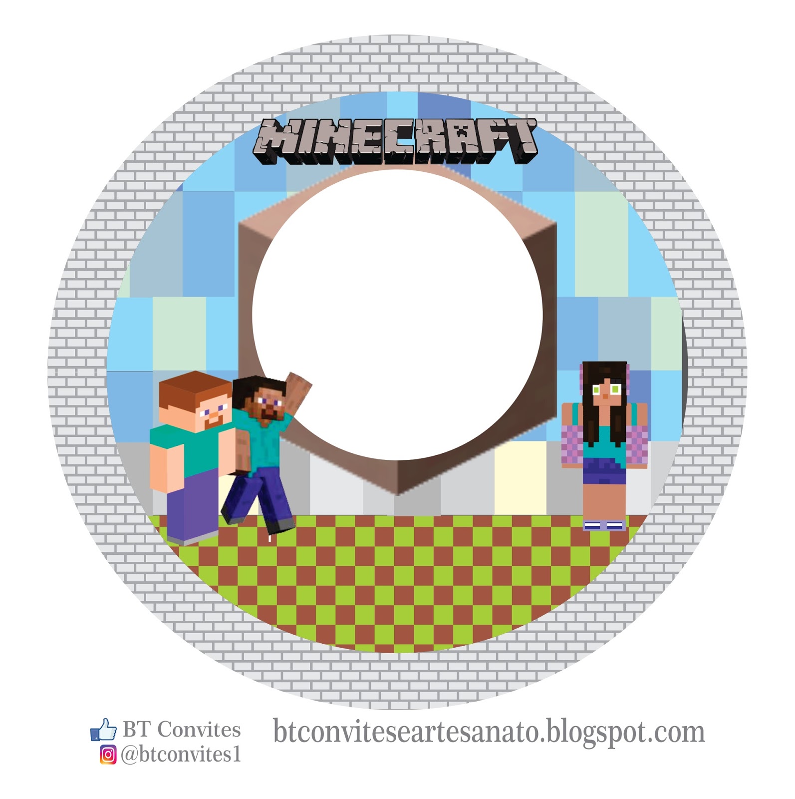 Kit Festa Minecraft - Para Imprimir - GRÁTIS | BT Convites e Artesanato