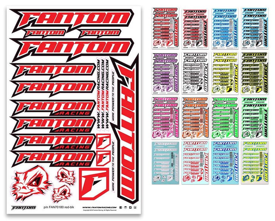 どんな色のボディには対応できそうな Fantom Racing「Vinyl Die-Cut Team Sticker Sheet」登場 ...