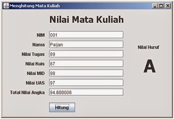 Java dan Android: Program perhitungan nilai mata kuliah