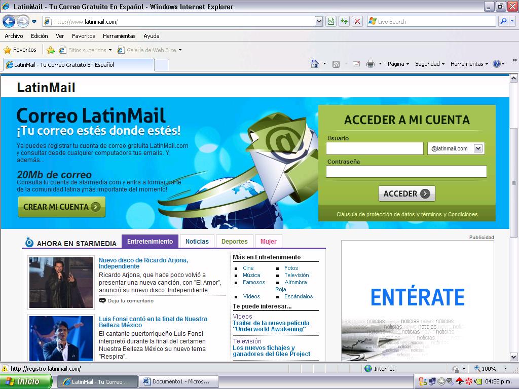 TECNOLOGIA GENERAL: CORREO EN LATINMAIL