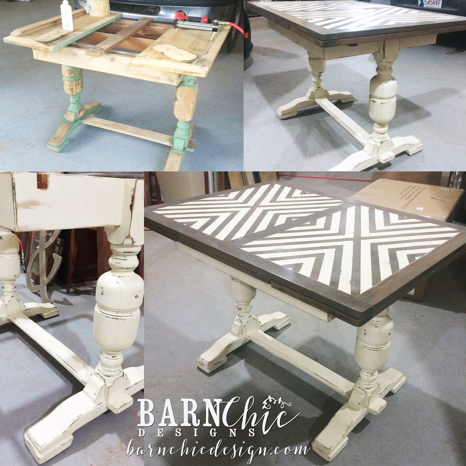 Barn Chic Designs: Chevron Trestle Card Table