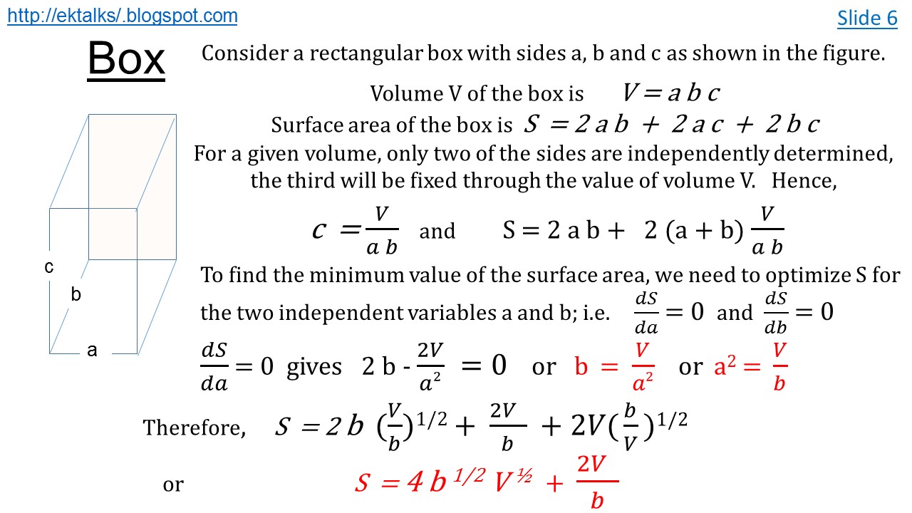 ektalks: Surface to Volume Ratio for a Spheroid, Cylinder, Cone and ...