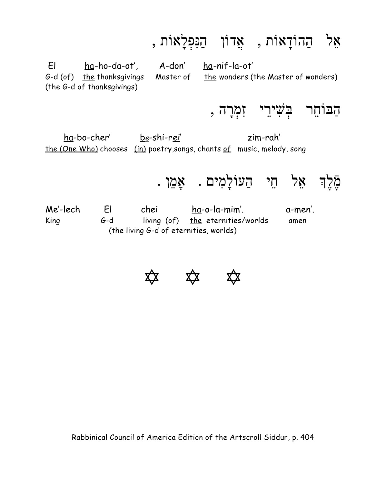 Amateur Cantor: Shochen Ad (Cont.) / Chatzi or Half Kaddish