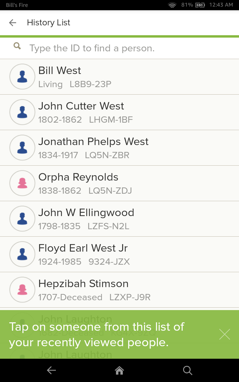 West in New England: KINDLE-ING GENEALOGY: THE FAMILYSEARCH TREE APP ...