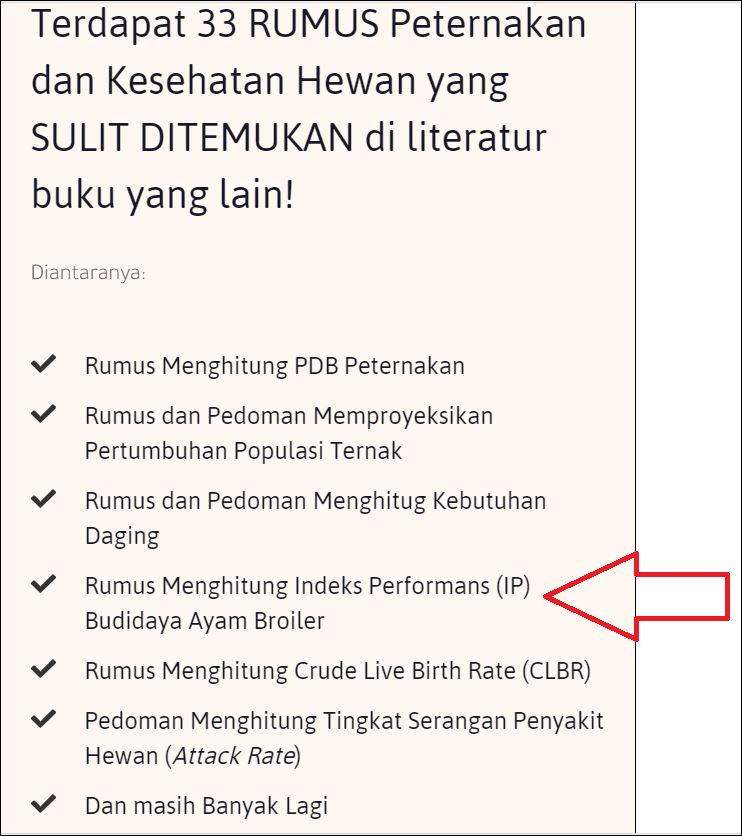 Rumus Bidang Peternakan