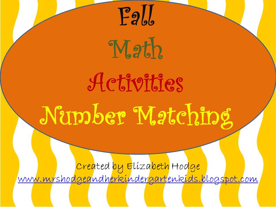 A Fall Number Matching Game! | Mrs. Hodge's Kids