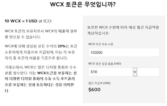 WCX 토큰 소개 및 무료로 토큰 50개 받는 방법 ~ Financial Intelligence