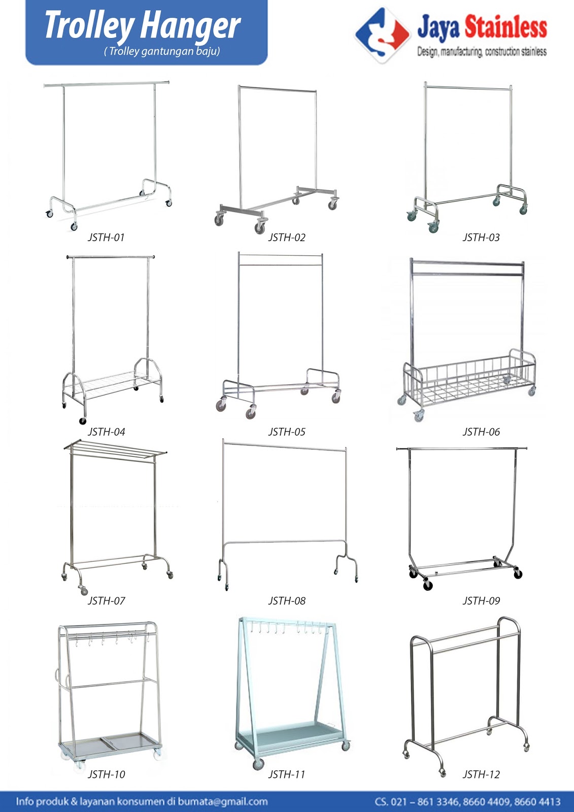 Trolley hanger stainless - Rak gantungan baju - Refrensi Produk Terbaik ...