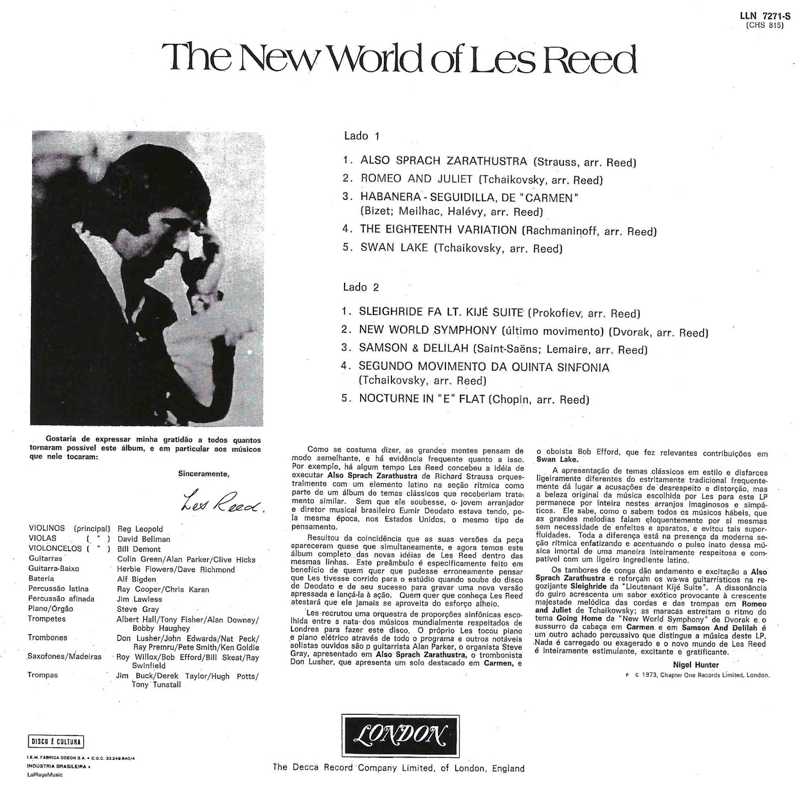 LA PLAYA MUSIC - OLDIES: LES REED - THE NEW WORLD OF - 1973