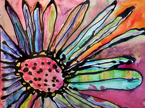 Earl Warren Arts: First/Second: Georgia O'Keeffe inspired flowers