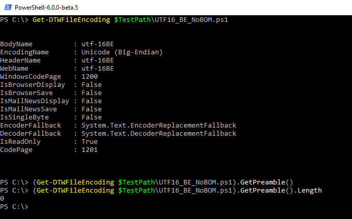 Dan S Powershell Stuff Get File Encoding Even If No Byte Order Marker