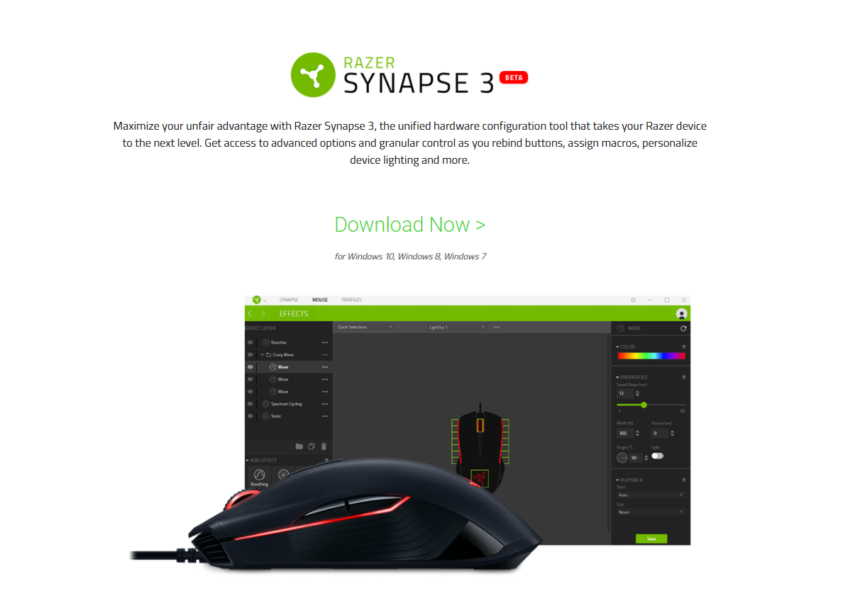 Razer Synapse 3 beta + Razer HDK