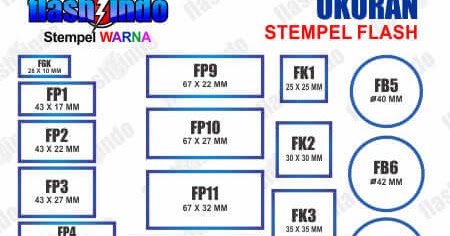gerai stempel: ukuran dan warna stempel