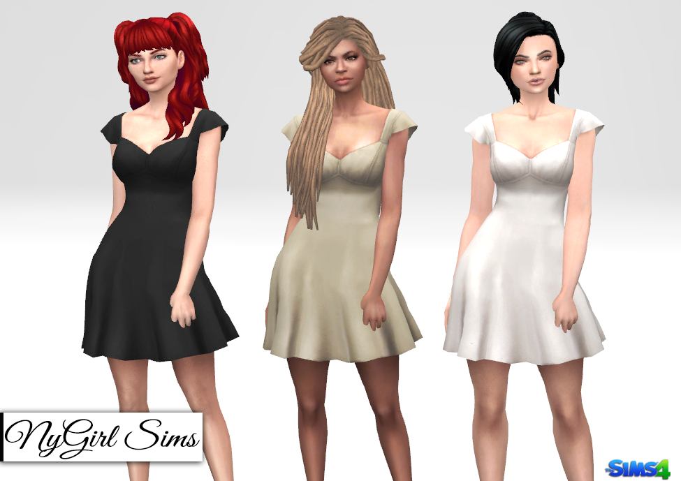 NyGirl Sims 4: Ruffle Sleeve Spring Dress