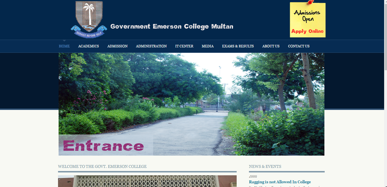 Govt Emerson College Multan Official Website to be updated soon. - Govt ...