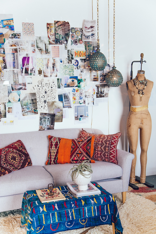 my scandinavian home: A happy and relaxed, boho studio in L.A