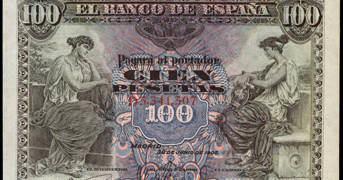 Spain 100 Pesetas banknote 1908|World Banknotes & Coins Pictures | Old ...