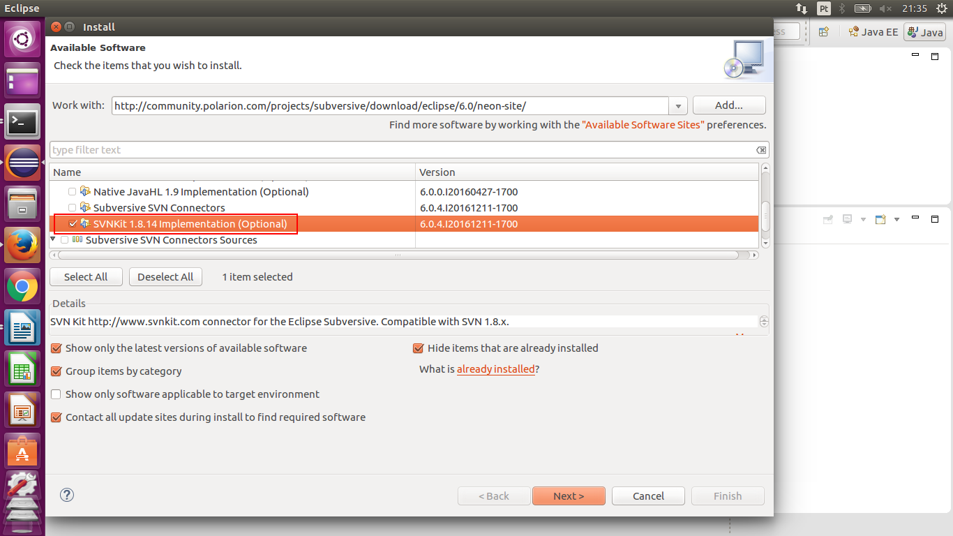 Dominância Java: Instalando plugin do SVN no Eclipse