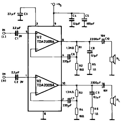 RANGKAIAN AUDIO AMPLIFIER STEREO MENGGUNAKAN IC TDA2009 - Syarif Projects