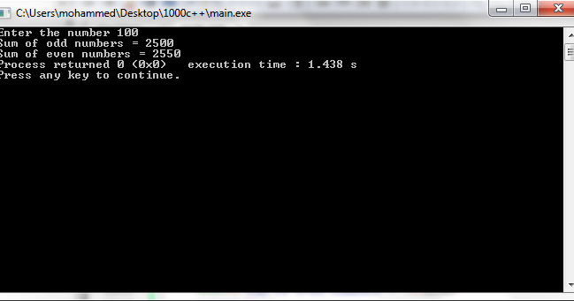 Programmers Area C Program To Find The Sum Of Odd And Even Numbers Separately