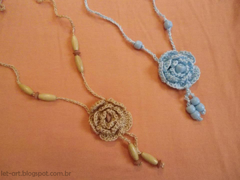 Let.Art: Colar de flor feito em crochê