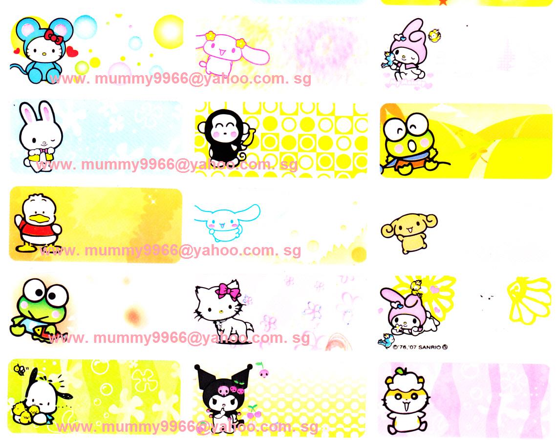 Name Sticker Mall 30x13mm: Waterproof Name Sticker 30x13mm W03--Sanrio