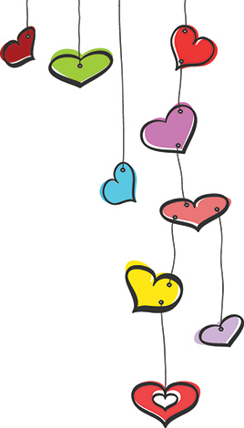 Colored Hearts on Strings | Symbols & Emoticons