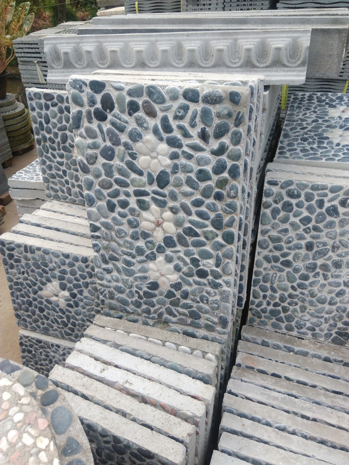 Jual Steping Stone Persegi Motif Bunga | Batu Pijakan Taman | Steping ...