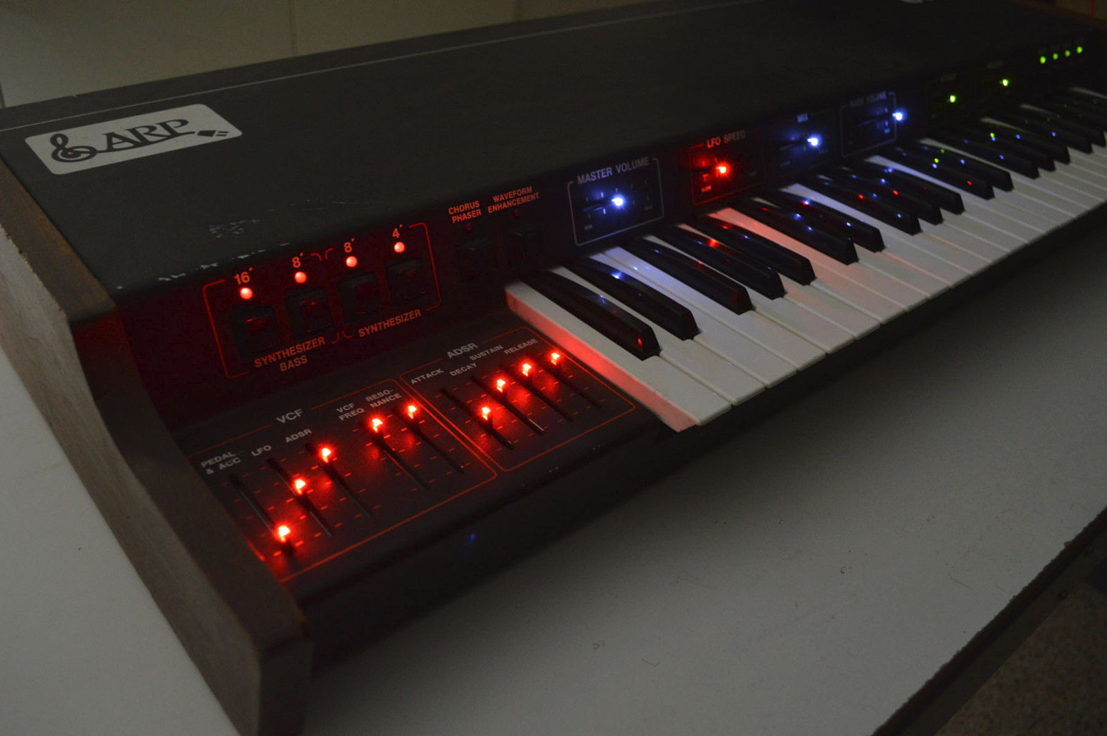 MATRIXSYNTH: Vintage ARP Omni Keyboard Synthesizer Overhauled with LED ...
