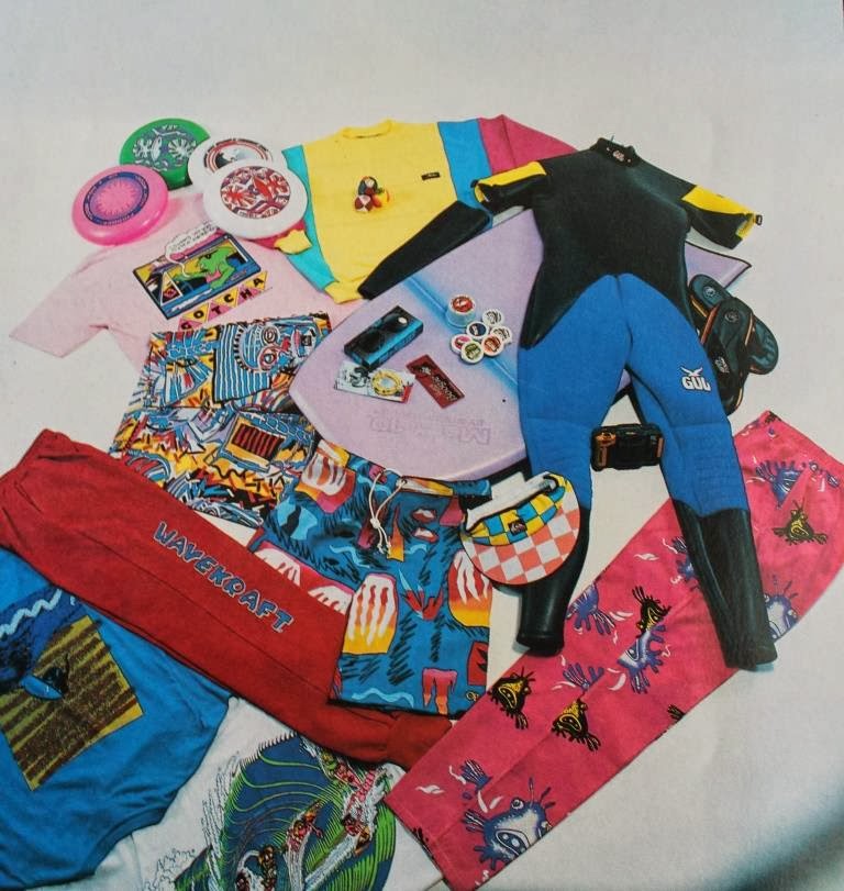 vintage surfboard collector UK: late 80s surf fashion