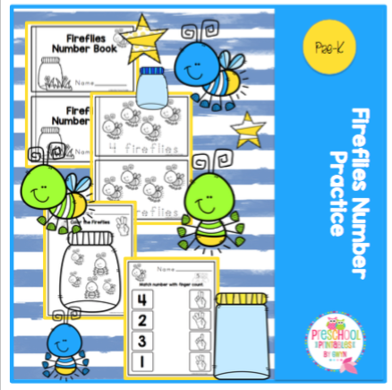 Fireflies Number Book and Workpages ~ Preschool Printables